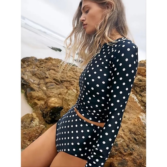 Swim | Vintage Inspired High Waist All Over Polka Dot Print Two Piece ...